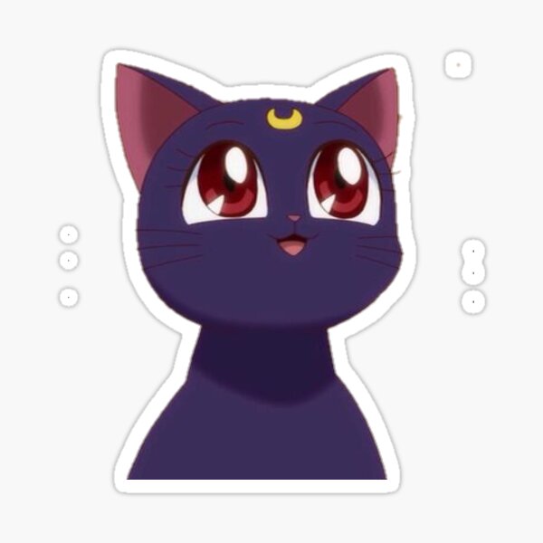 "moon cat" Sticker for Sale by lara-bella | Redbubble