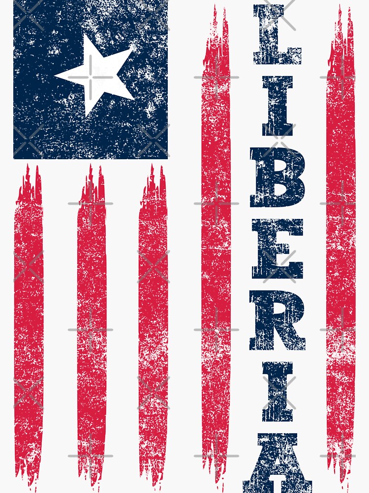 "Liberia Liberian Flag Lone Star Vintage " Sticker for Sale by ...