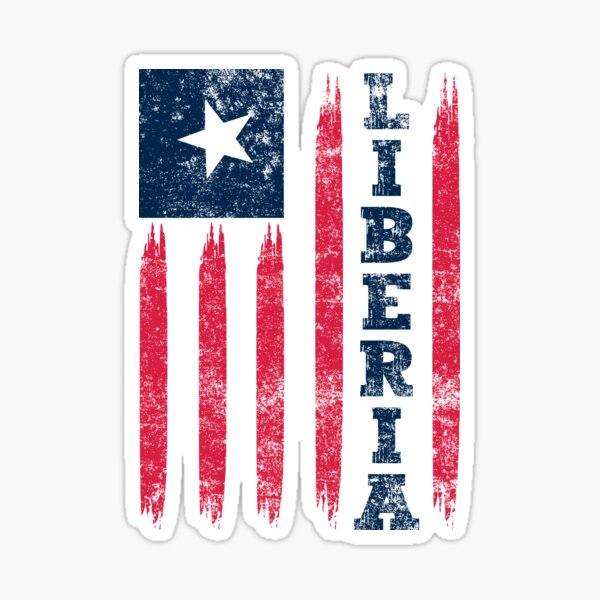 "Liberia Liberian Flag Lone Star Vintage " Sticker for Sale by ...
