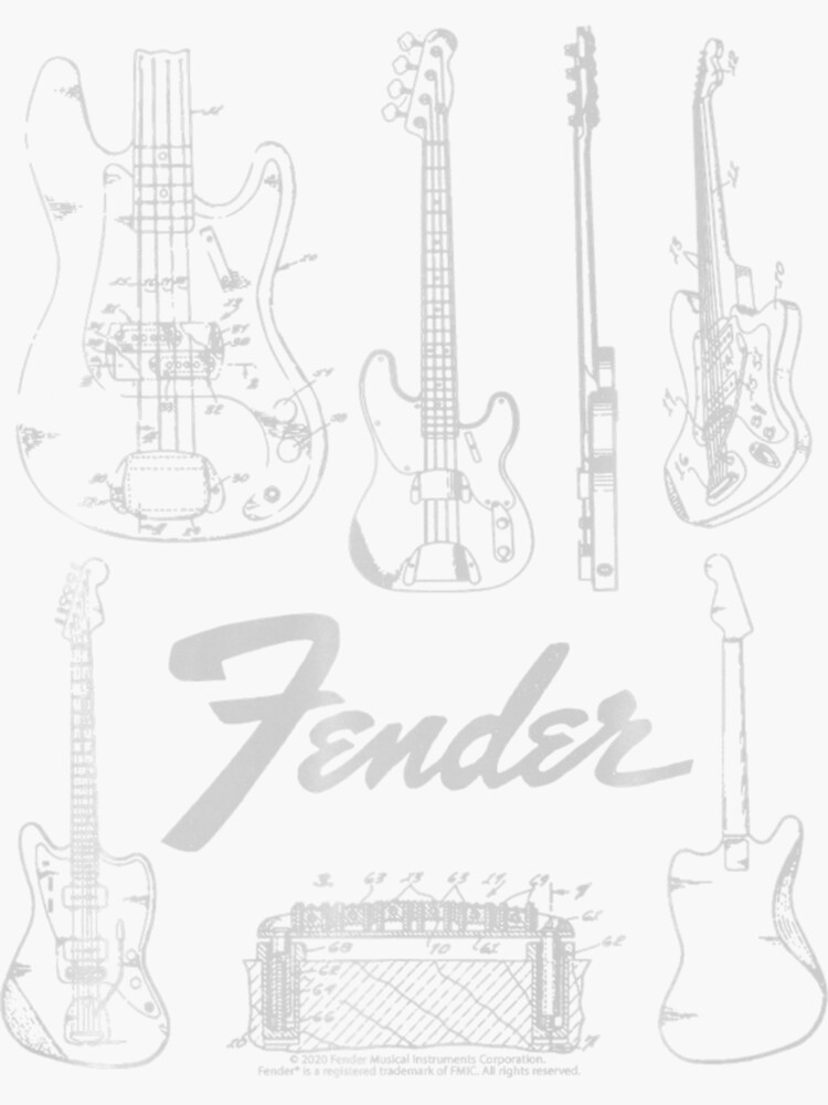 "Fender Guitars & Amp Logo" Sticker for Sale by limpingconnotat | Redbubble