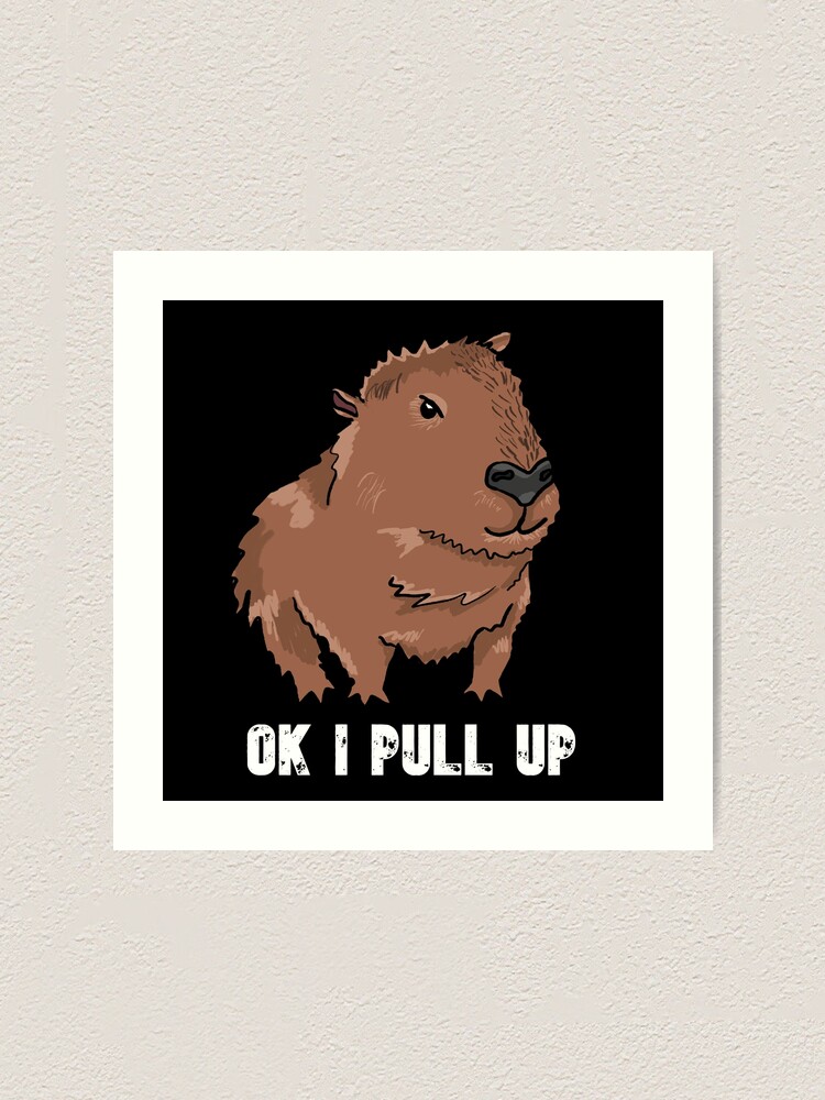 "Ok I Pull Up Capybara Meme" Art Print for Sale by RoserinArt | Redbubble