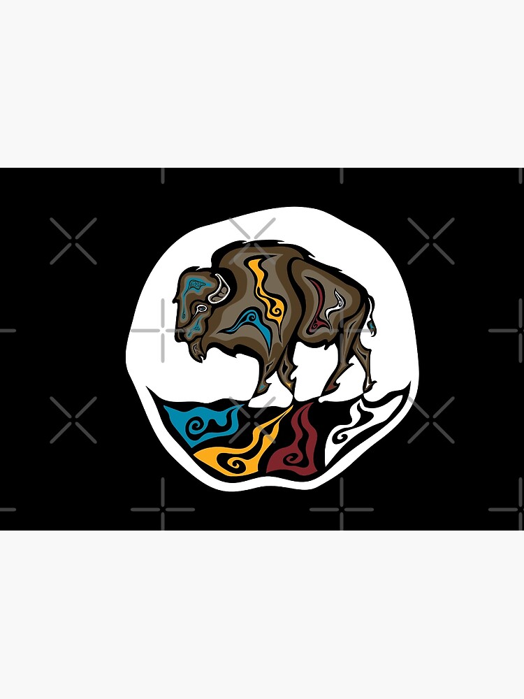 "Four Directions Buffalo WAWEZHI Canada Indigenous Art" Art Print for ...