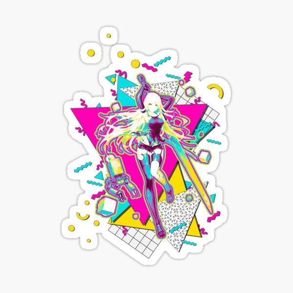 "A2 - NieR: Automata *90s graphic design*" Sticker for Sale by ...