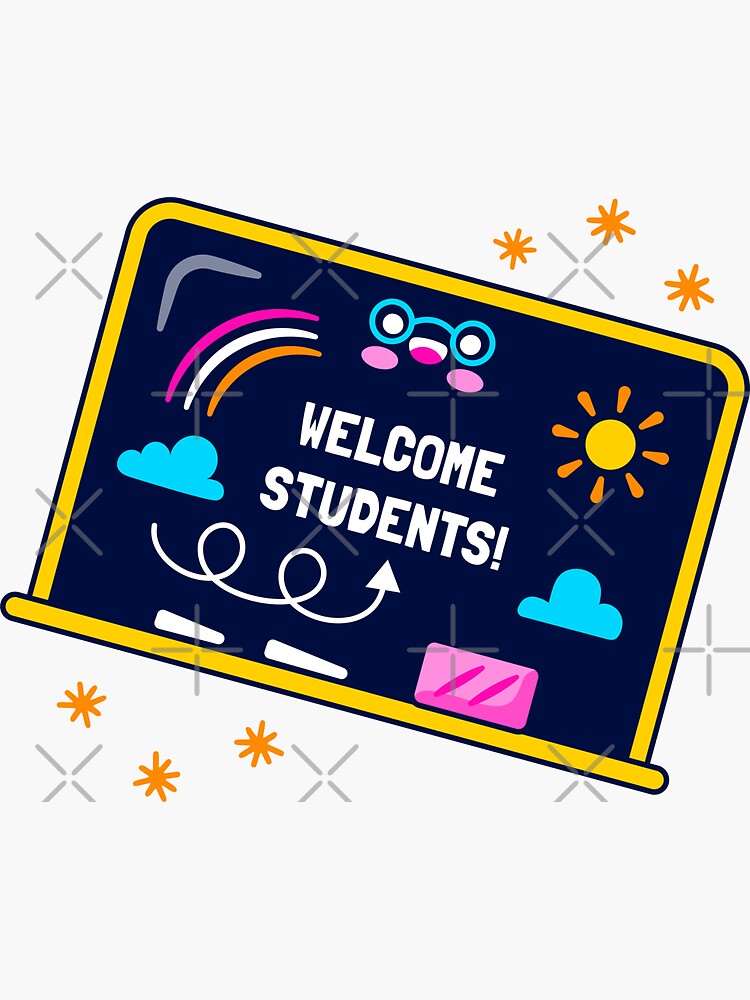 "Hello Students!" Sticker for Sale by Cute-Jory-Store | Redbubble
