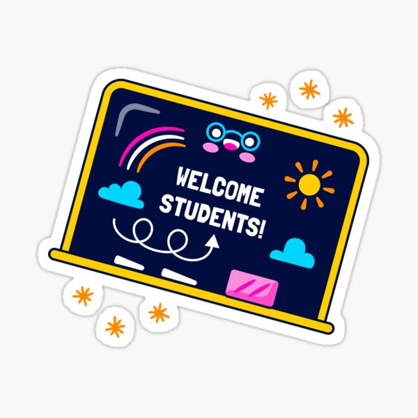 "Hello Students!" Sticker for Sale by Cute-Jory-Store | Redbubble