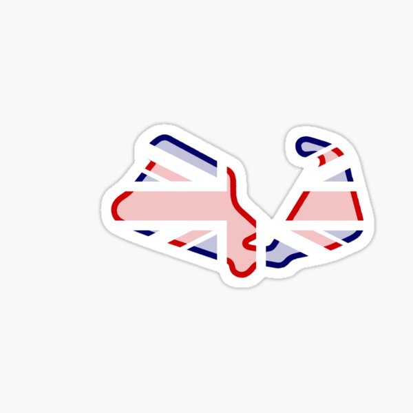"Silverstone British Grand Prix Track Minimalist Design" Sticker for ...