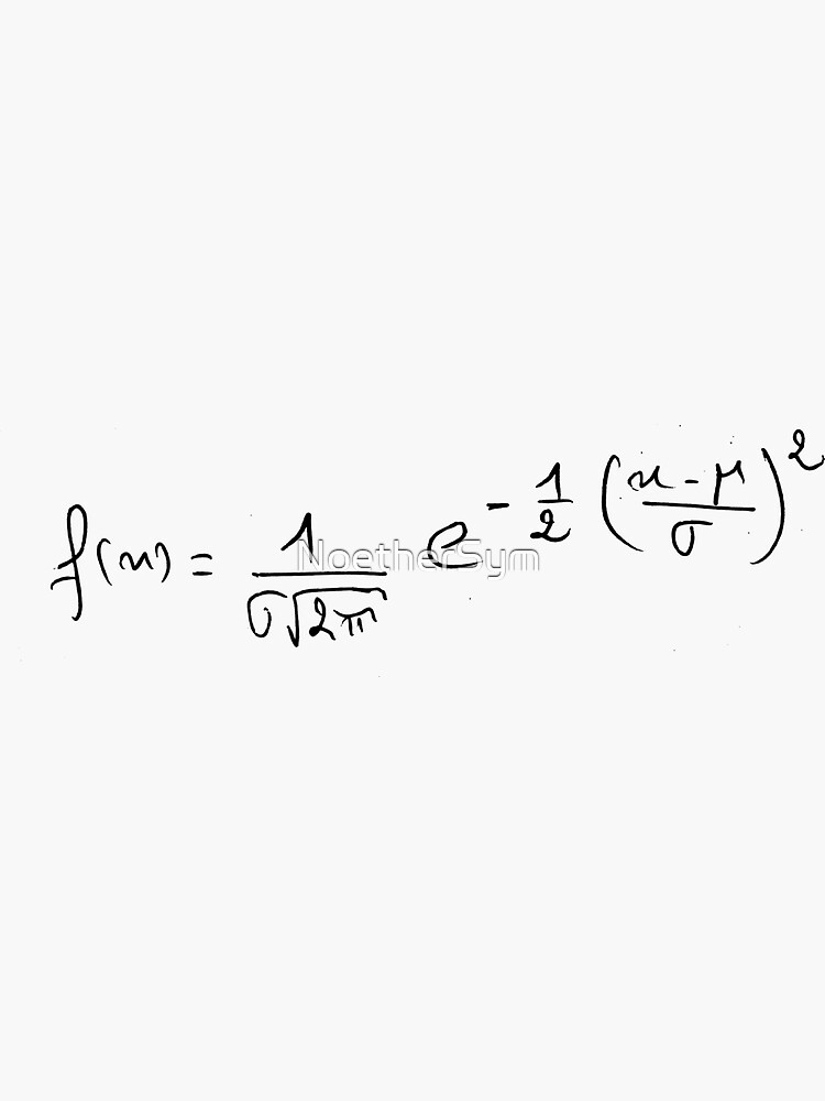 "normal distribution, probability and statistics handwritten" Sticker ...