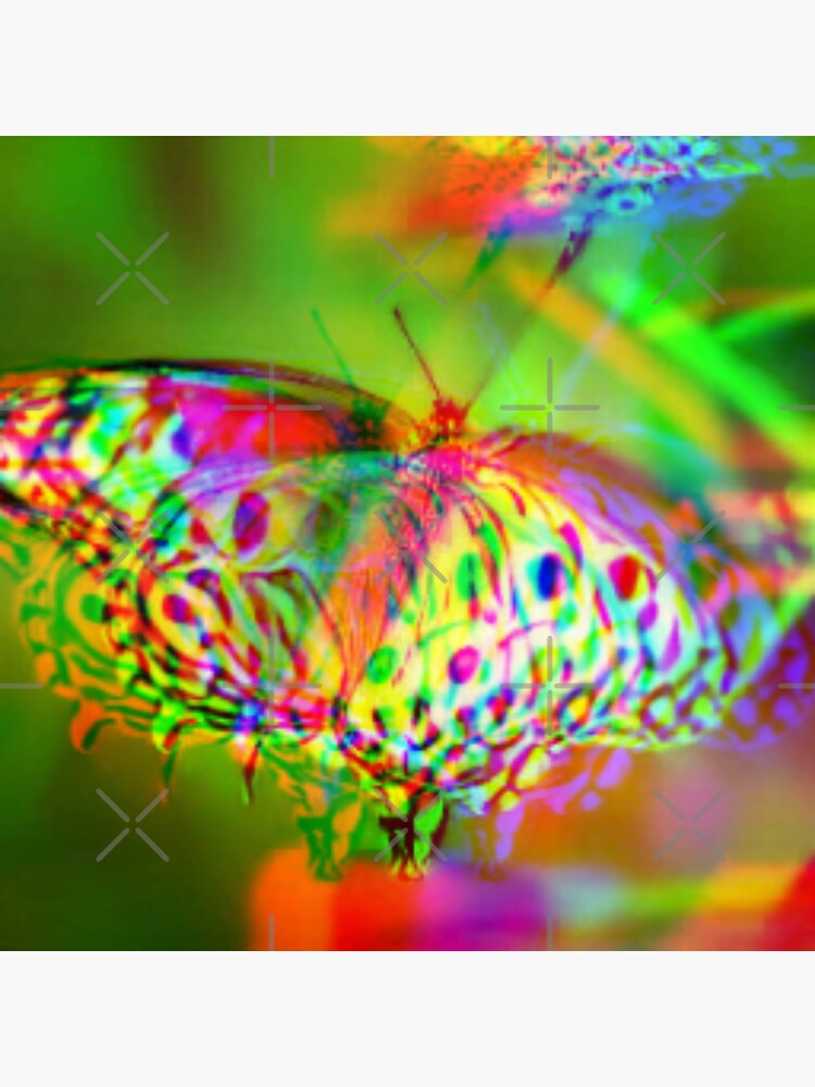 "Spring vibes of a colourful, distorted holographic butterfly glitch ...