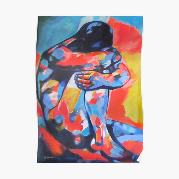 "Abstract Male Figure Painting - Vulnerable Heart" Poster for Sale by ...