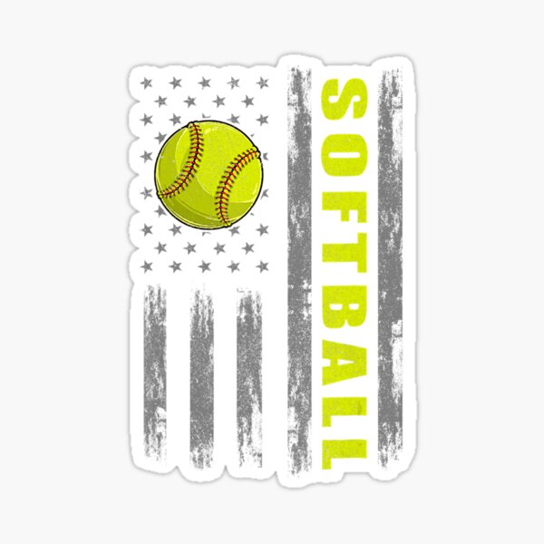 "USA Patriotic Softball, American Flag 148" Sticker for Sale by ...