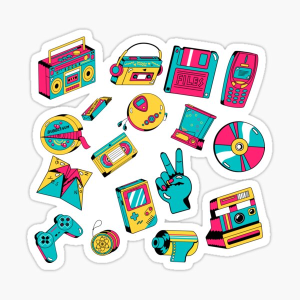 "90's style generation" Sticker for Sale by fella-miki | Redbubble