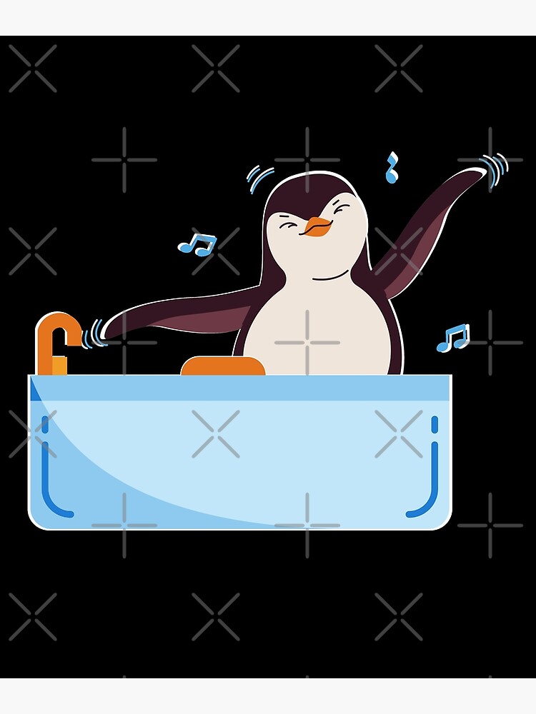 "Cute Animals | Penguin taking Bath" Poster for Sale by pod-plus-plus ...