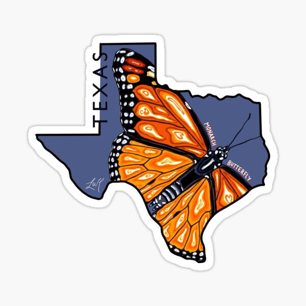 "Texas State Butterfly - The Monarch" Sticker for Sale by Lacywolff ...