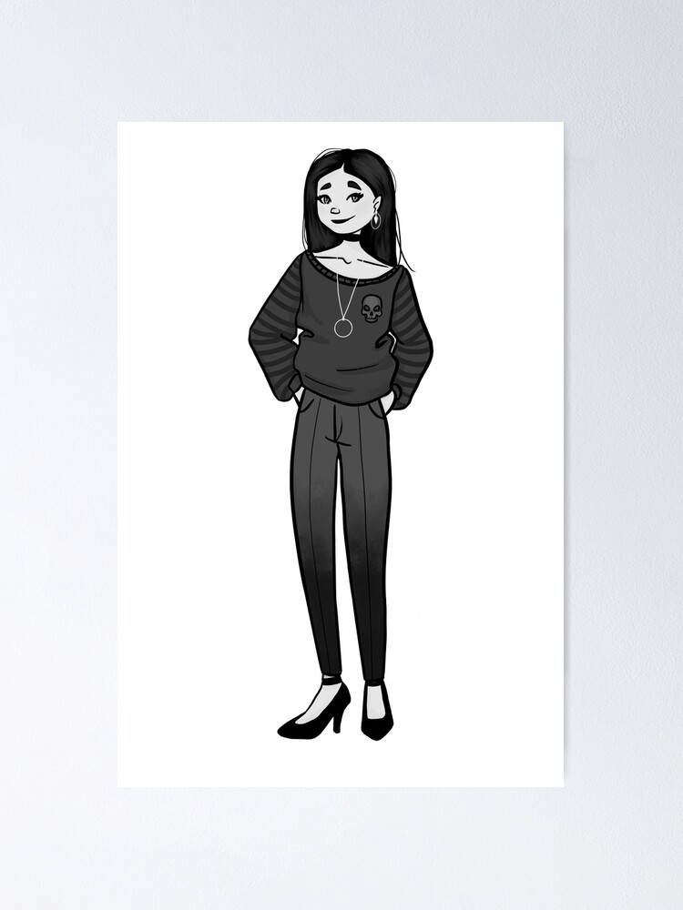 Póster «Siniestra Hermana Emily Blanco y Negro» de KatNapDesigns ...