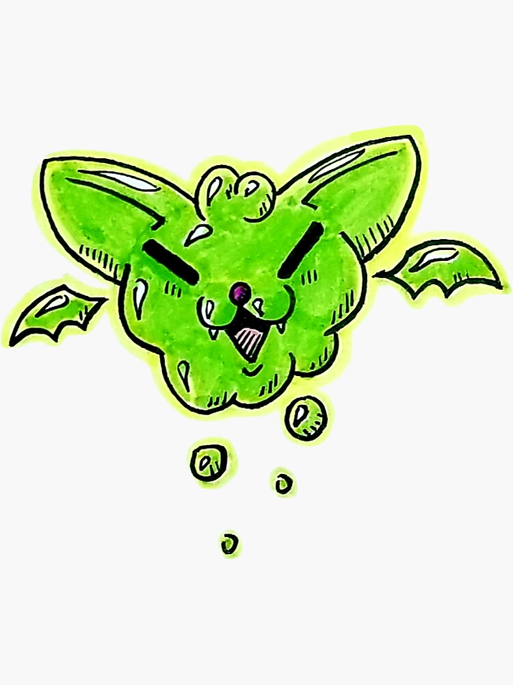 "Wibble-Wobble Blobble Bat" Sticker for Sale by Zesty-Time | Redbubble