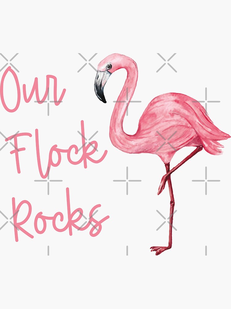 "Our Flock Rocks Flamingo - Watercolor Flamingo" Sticker for Sale by YA ...