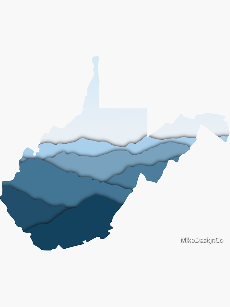 "West Virginia with Blue Ridge Mountains" Sticker for Sale by ...