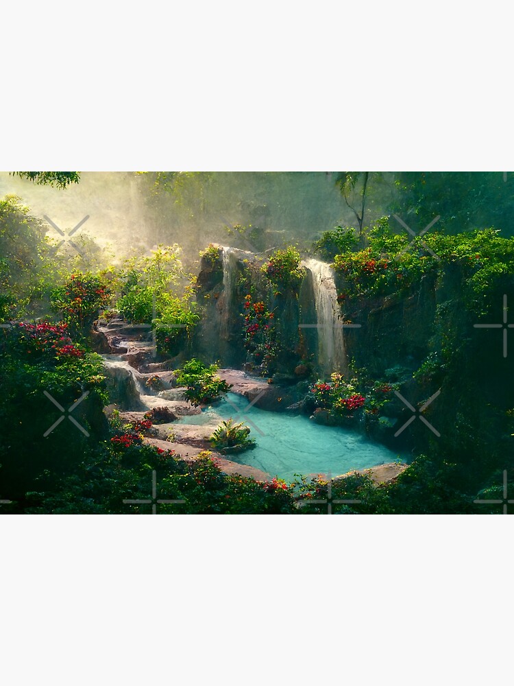 "AI Art Gallery™ - Paradise Gardens - The Secret Pool" Poster for Sale ...