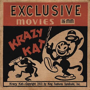"Krazy Kat 16 MM Cartoon Movie Art Poster Crazy Cat Retro Vintage " Art Board Print for Sale by ...