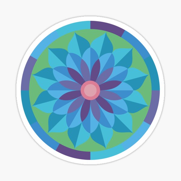 "Copy of 12 Point Flower Rose Window Blue Version - No Outlines ...