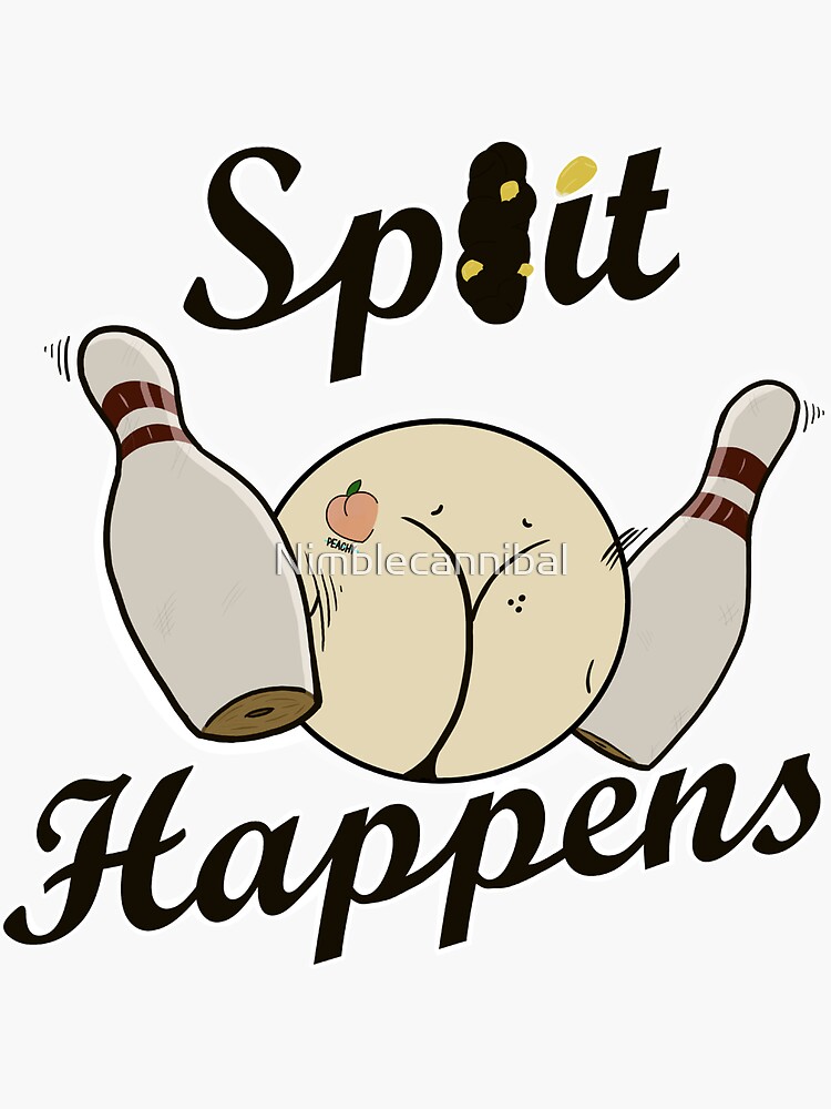 "Split happens bowling shirt logo " Sticker for Sale by Nimblecannibal ...