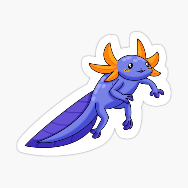 "Blue Axolotl" Sticker for Sale by GoldfinchDraws | Redbubble