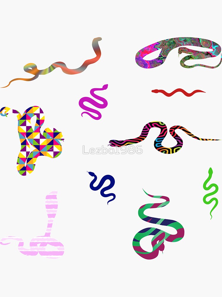 "Snakes Sticker Sheet" Sticker for Sale by Lezbo1986 | Redbubble