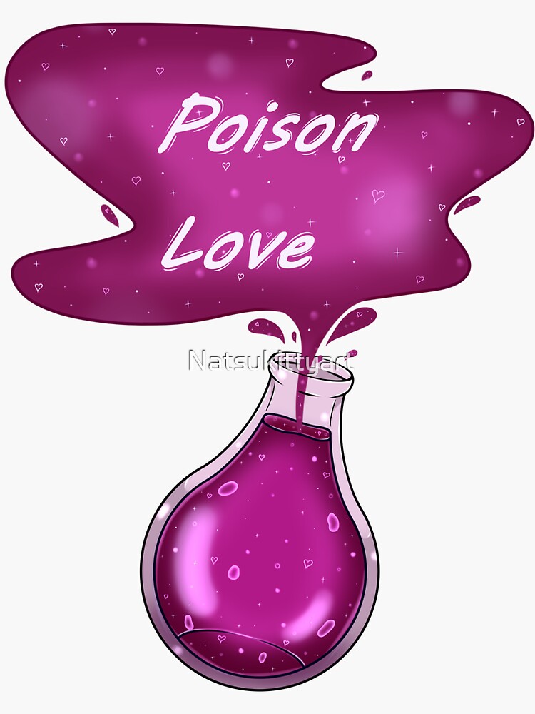 "Pink love poison bottle" Sticker for Sale by Natsukittyart | Redbubble