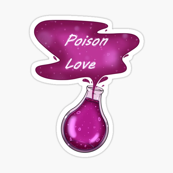 "Pink love poison bottle" Sticker for Sale by Natsukittyart | Redbubble