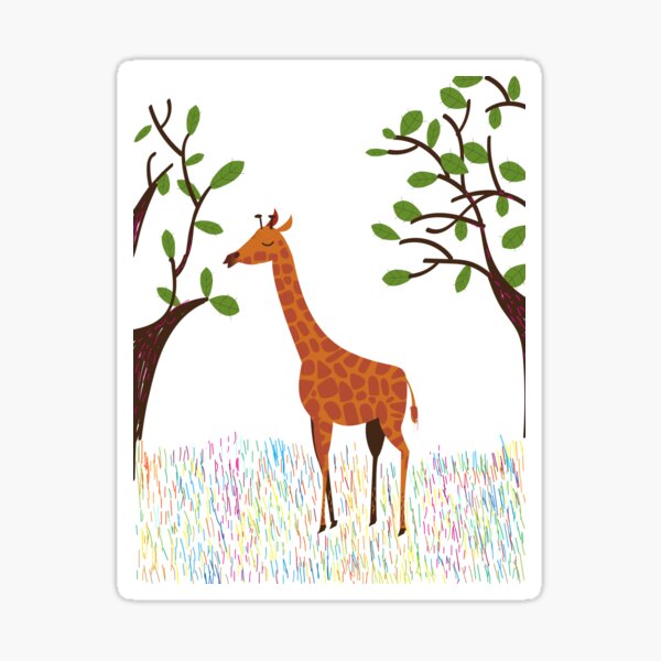 "Cute vintage Giraffe " Sticker by vectorwebstore | Redbubble