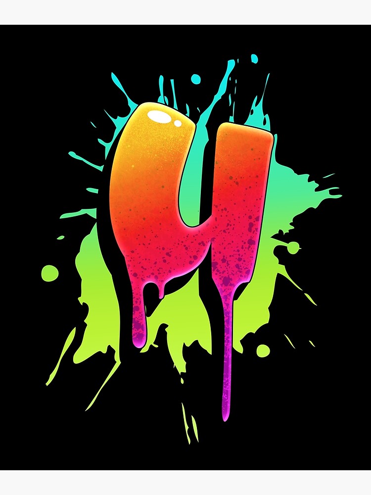 "Graffiti Letters U Letter Colorful Paint Splash Style" Poster for Sale ...
