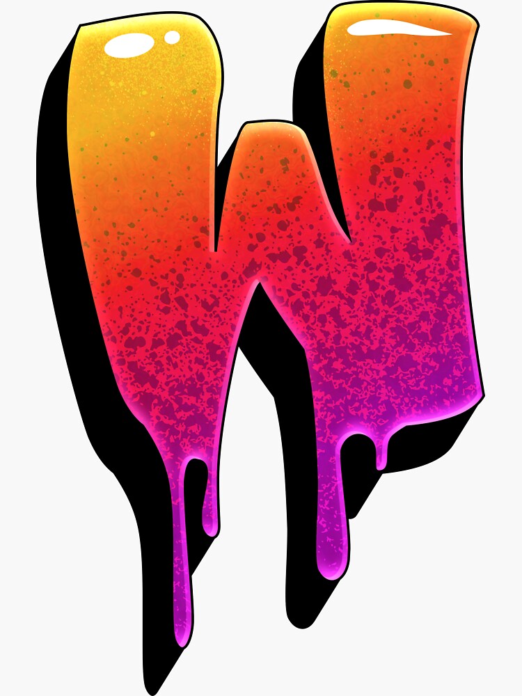 "Graffiti Letters W Letter Colorful Paint Splash Style" Sticker for ...