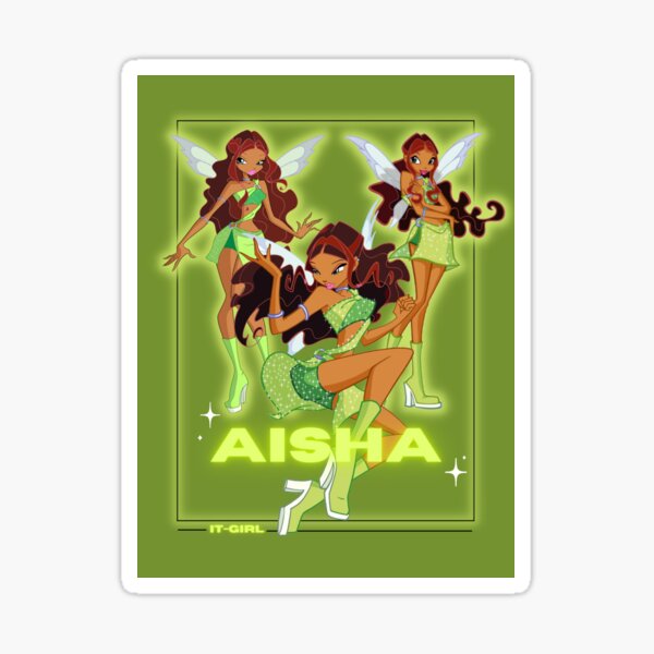 "Aisha-Winc club green aesthetic poster" Sticker for Sale by skaayy ...