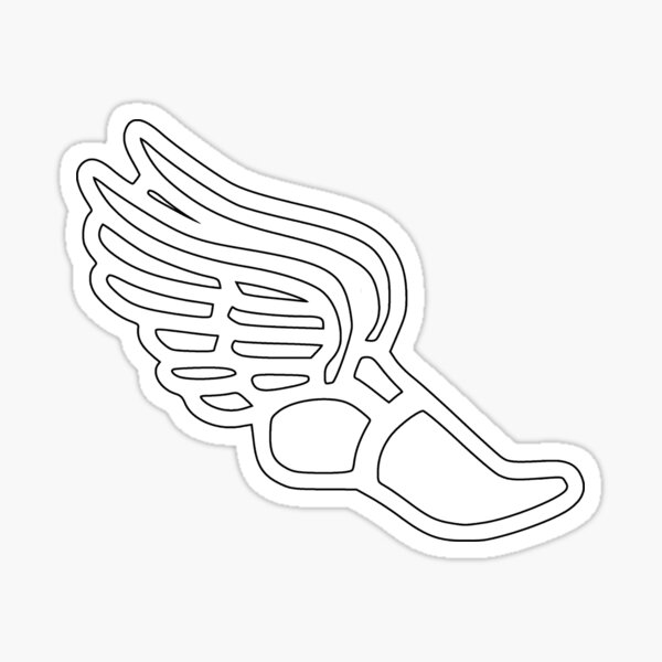 "Running Winged Foot White Hermes Shoe Design for Runners" Sticker for ...