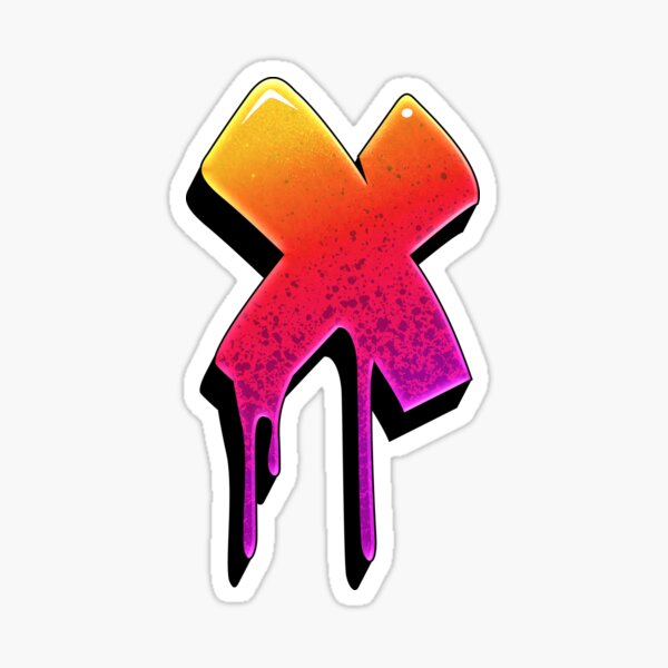 "Graffiti Letters X Letter Colorful Paint Splash Style" Sticker for ...