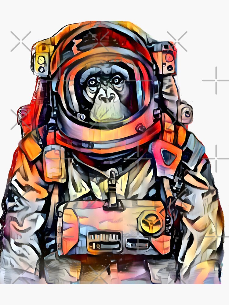 "Space Chimp" Sticker for Sale by AintJames | Redbubble