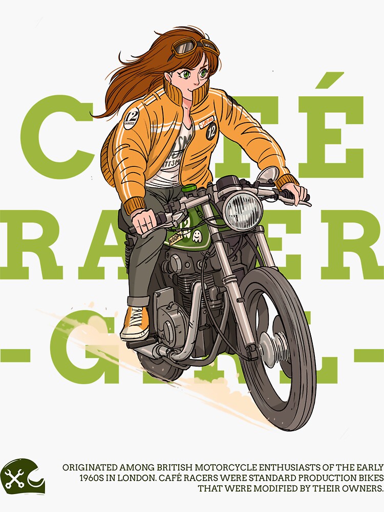 "Anime Female Biker for Motorcycle Enthusiast" Sticker for Sale by ...