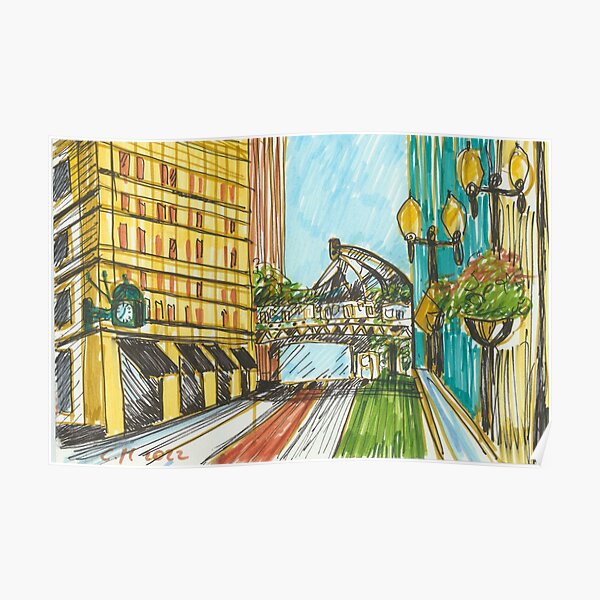 "Chicago Street View" Poster for Sale by laviniamorozan | Redbubble