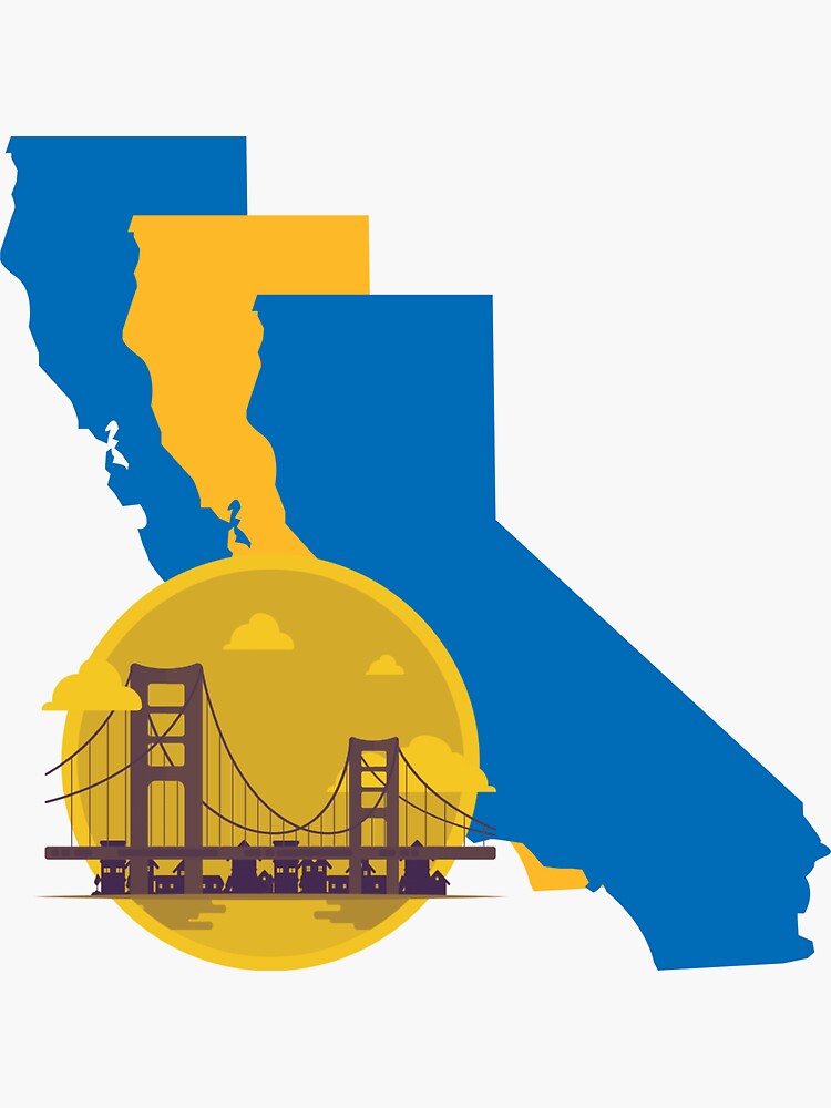 "California Border, Warriors" Sticker for Sale by LatterDaze | Redbubble