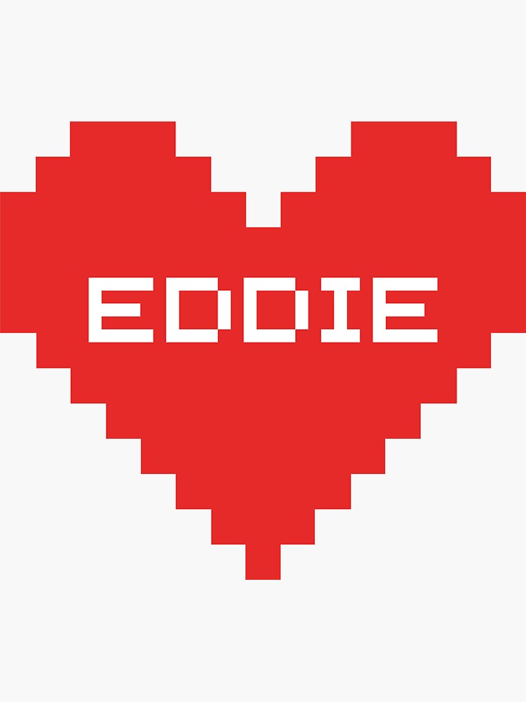 "Eddie Pixel Heart (Red)" Sticker for Sale by MorganSpencer | Redbubble