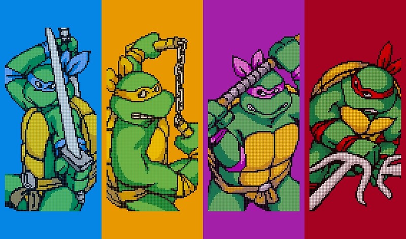 "TMNT Rainbow, Pixel Arcade Edition" by horatiohayden | Redbubble