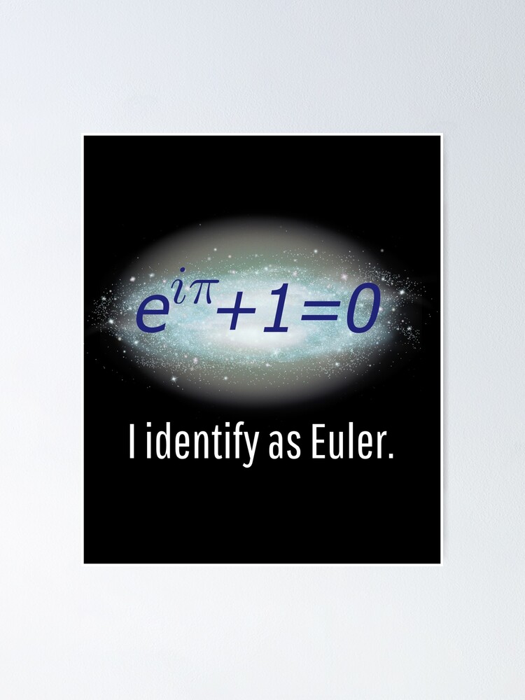 "Funny I Identify as Euler Math Equation Euler's Identity Nerdy" Poster ...