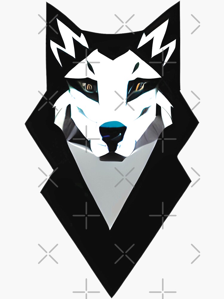 "Black and White Wolf " Sticker for Sale by ralick | Redbubble