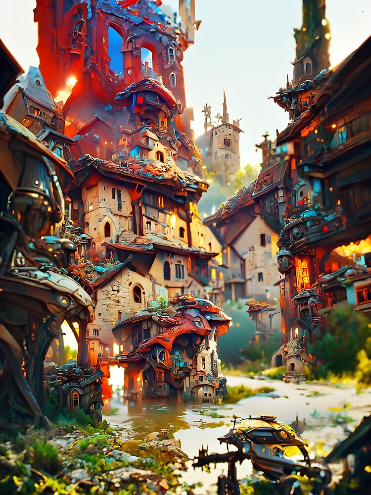 "Fantasy Guild Village" Poster for Sale by OpusKael | Redbubble