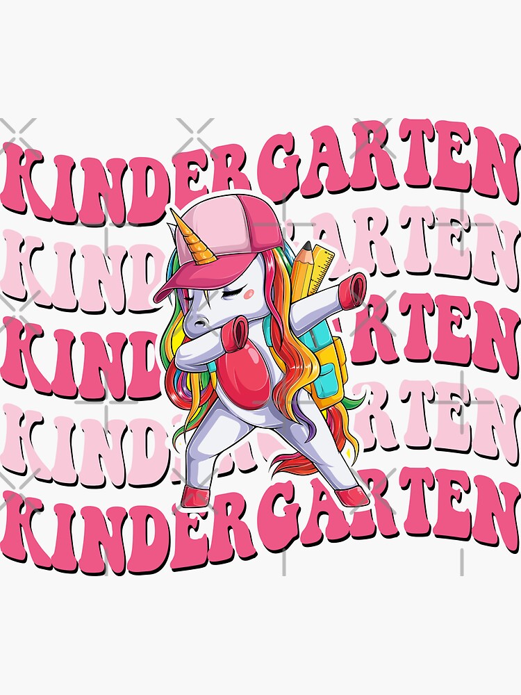 "Kindegarten - Back to school dabbing unicorn" Sticker for Sale by ...