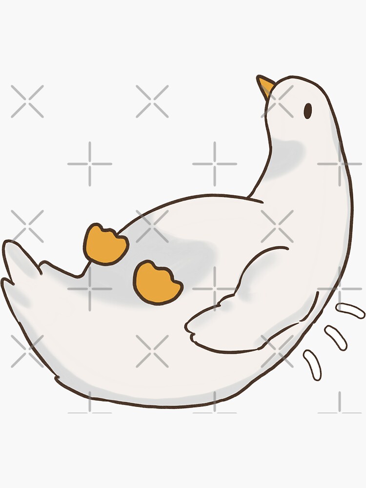"fallen duck duck" Sticker for Sale by niknakdraws | Redbubble