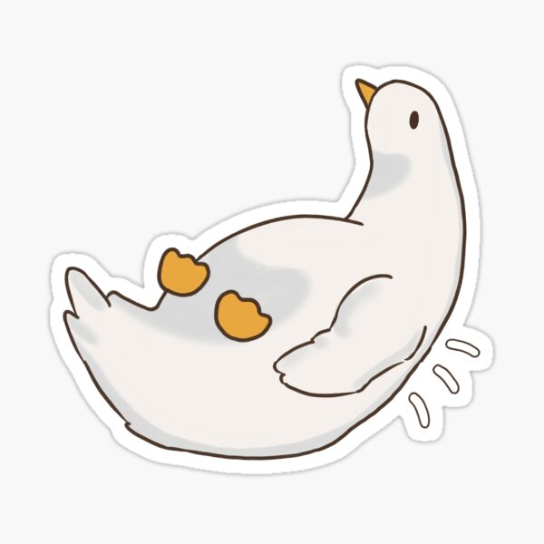"fallen duck duck" Sticker for Sale by niknakdraws | Redbubble