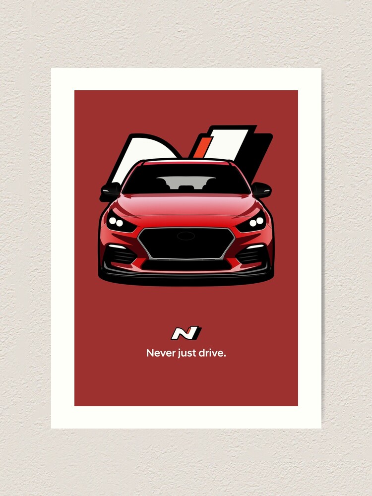 "Hyundai i30N Pre facelift Engine Red" Art Print for Sale by IssKa ...