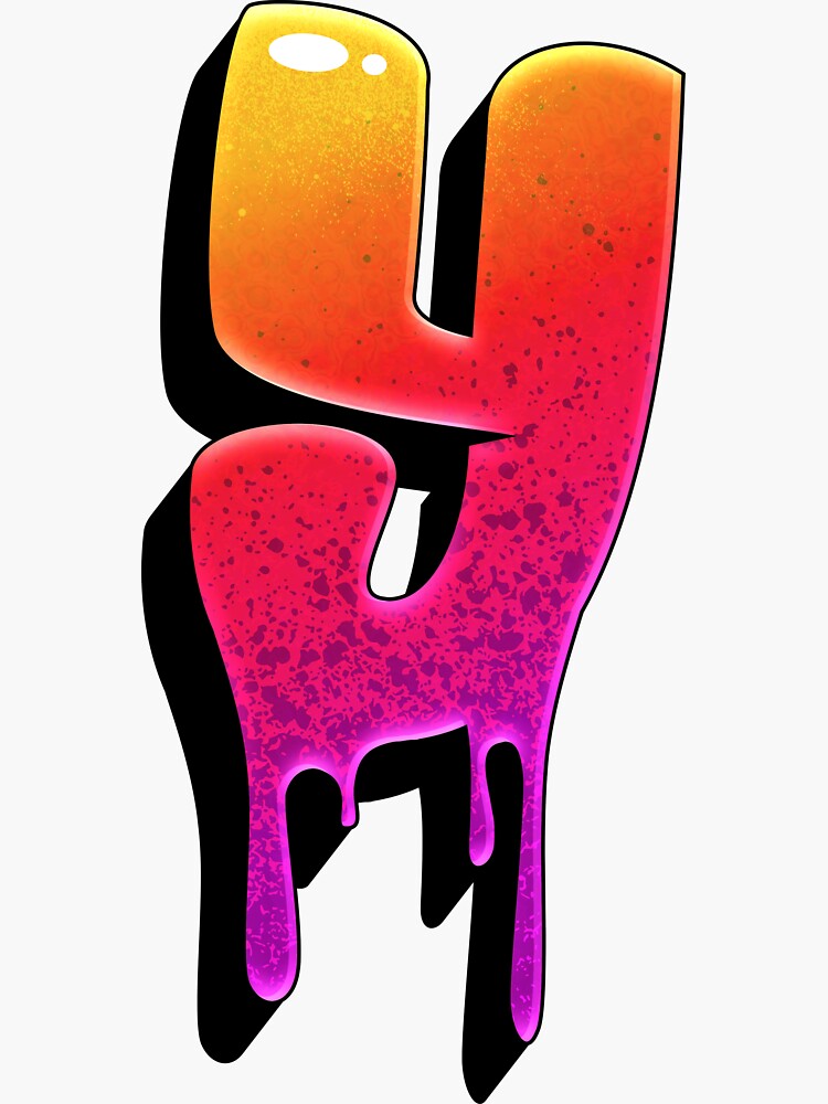 "Graffiti Letters Y Letter Colorful Paint Splash Style" Sticker for ...