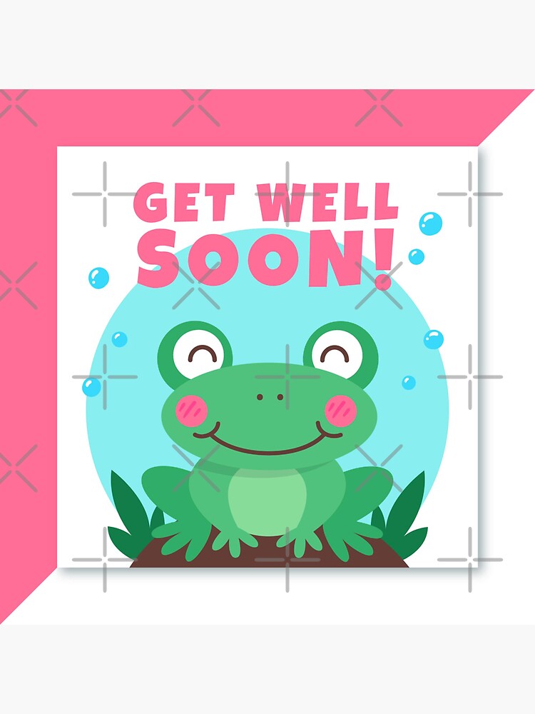 "Get Well Soon Cute Frog" Sticker for Sale by pqrstshirts | Redbubble